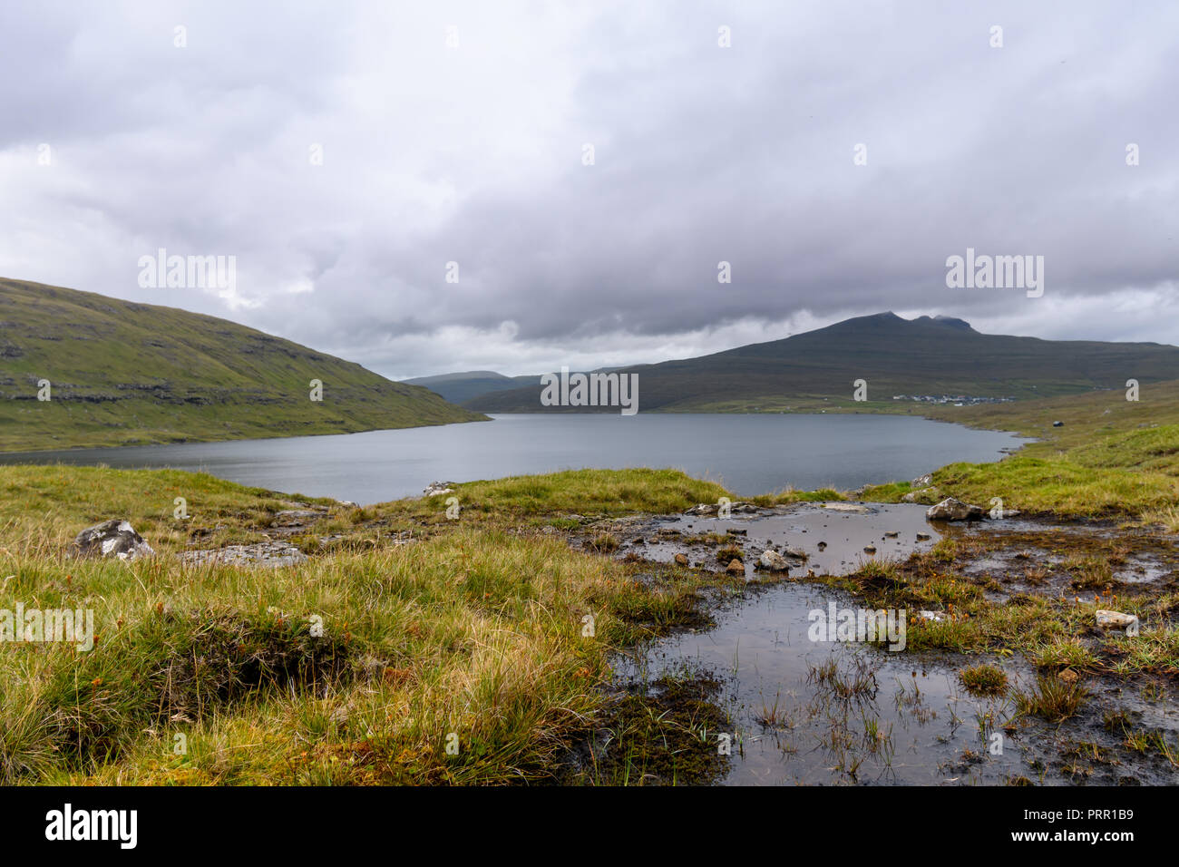 Storm is coming in lake Sorvagsvatn, Faroe Islands Stock Photo - Alamy