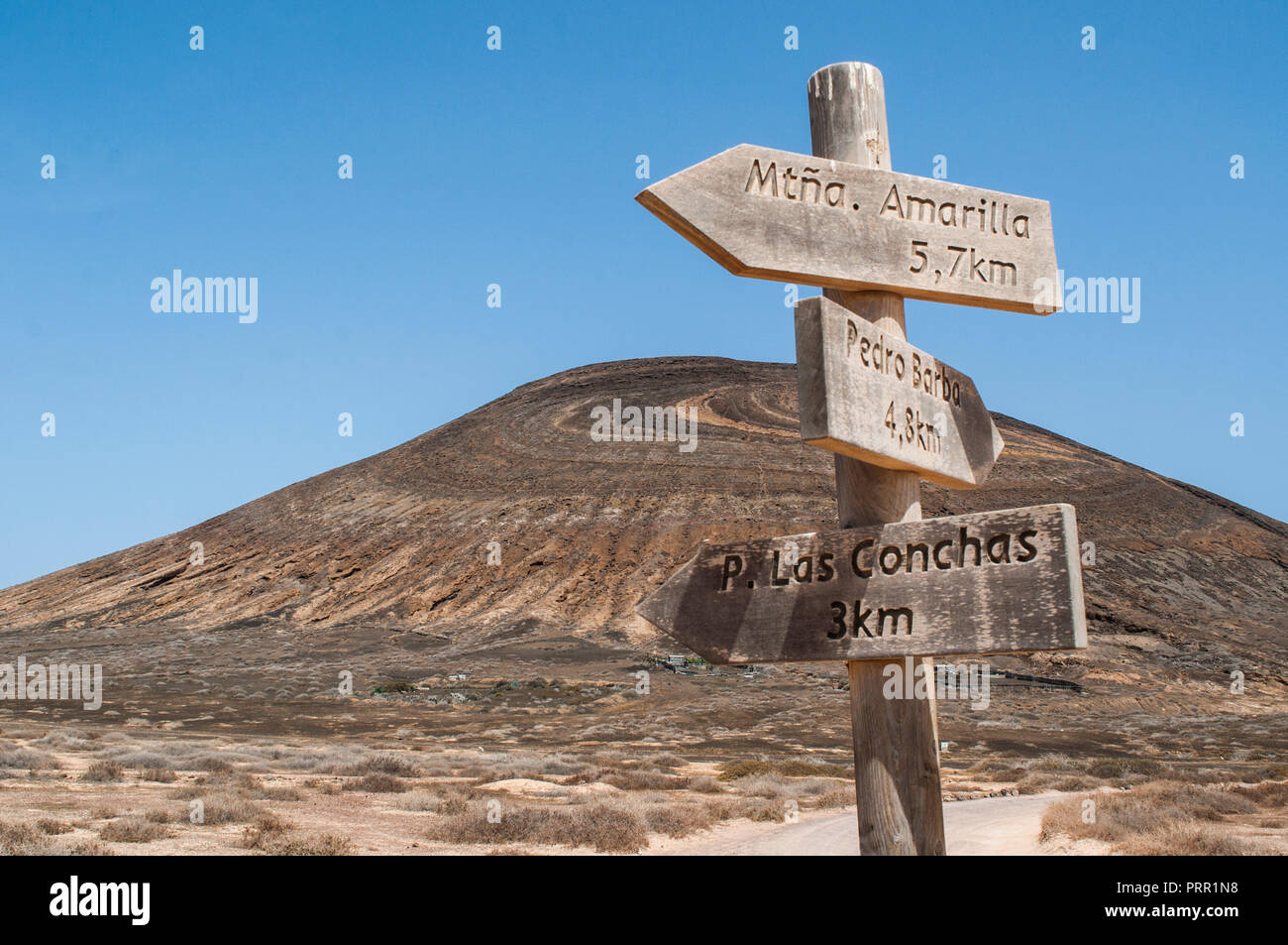 Lanzarote, Canary Islands: Montana Pedro Barba, twin-summitted and twin ...
