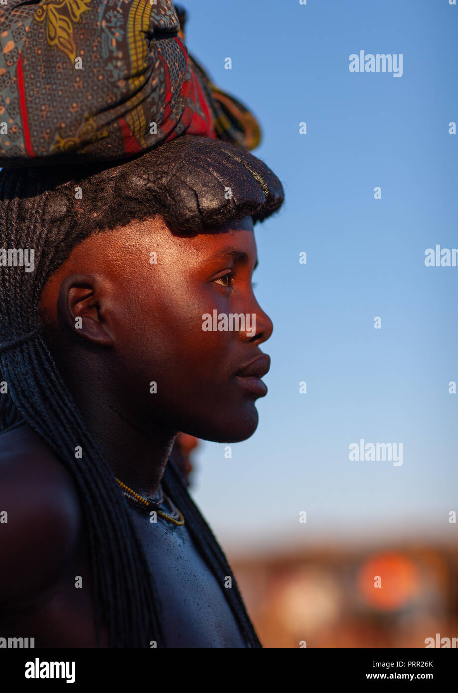 Portrait of a Muhacaona tribe woman, Cunene Province, Oncocua, Angola ...