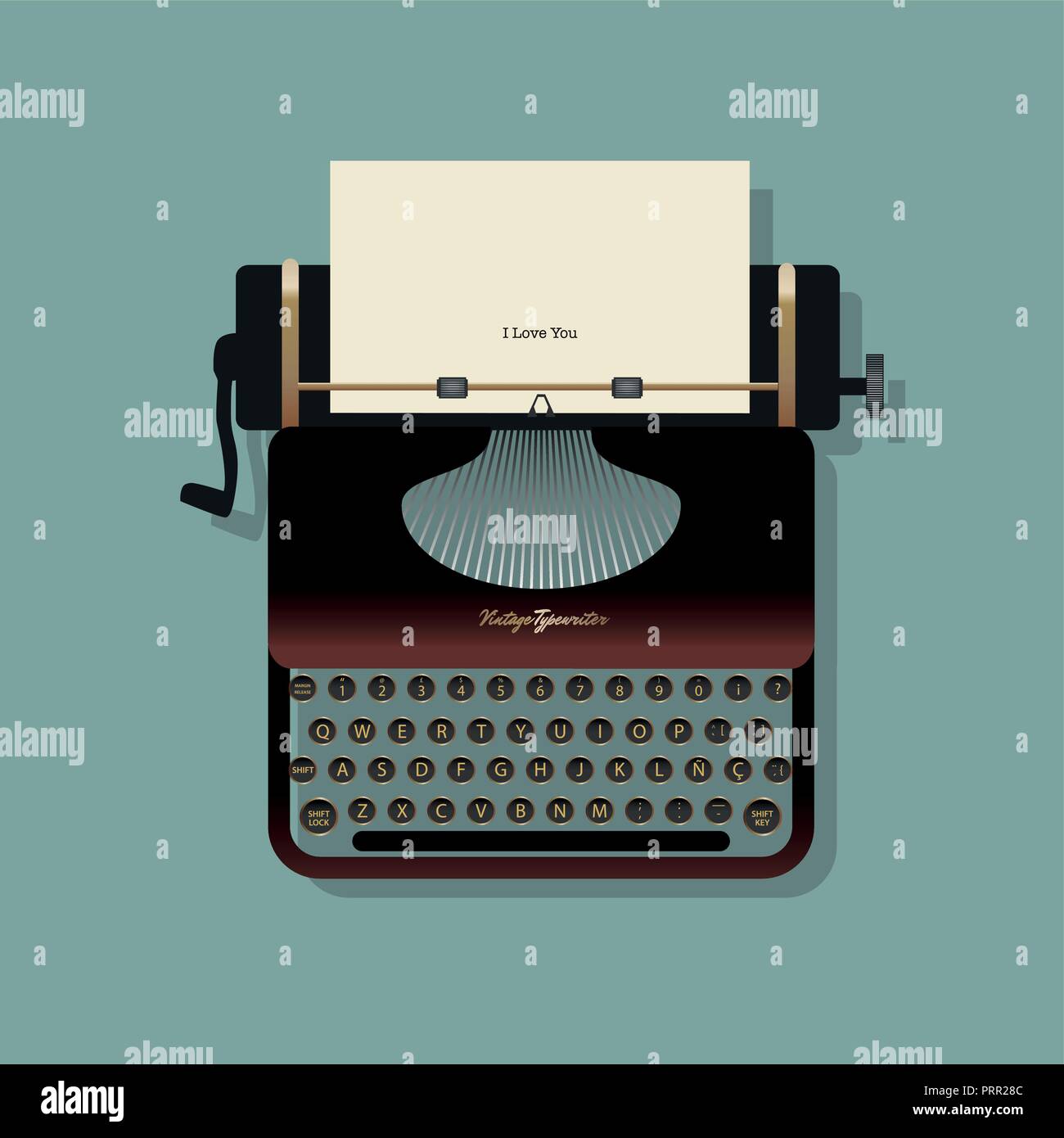 Old typewriter Stock Vector Images - Alamy
