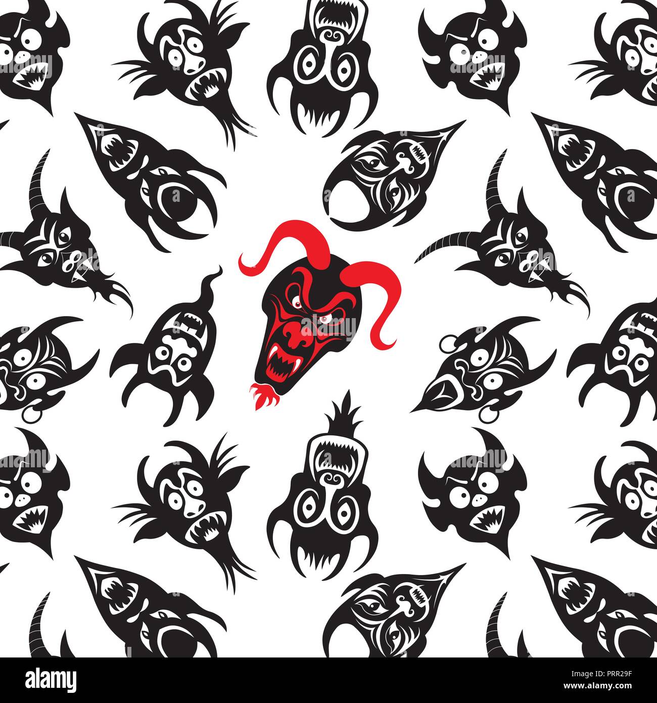 Silhouette of flying evil spirit in vector style collection. Graphic ...