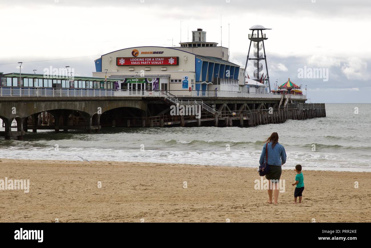 Bournemouth beach zip wire hi-res stock photography and images - Alamy