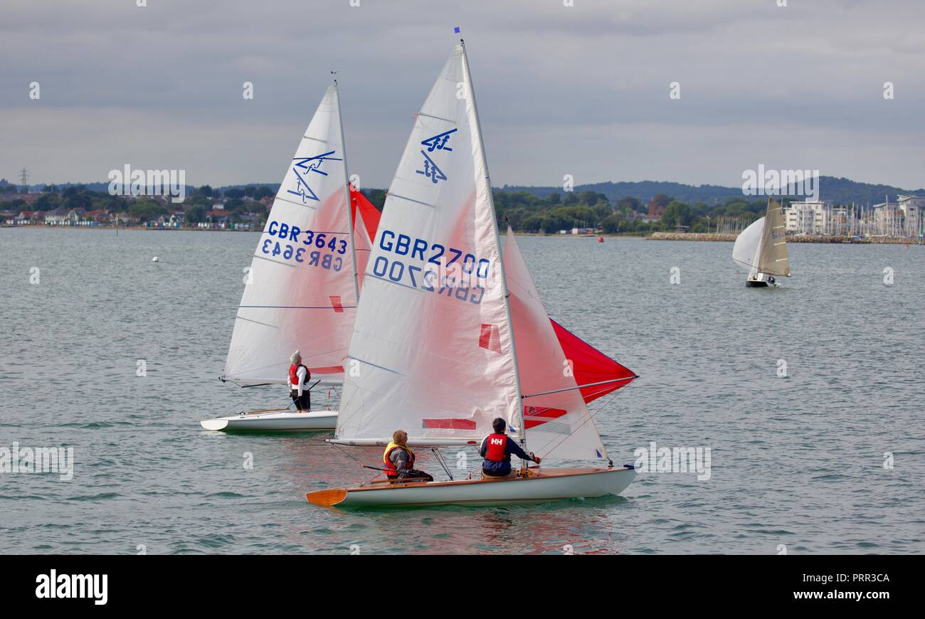 Sailing boats in Poole Harbour Stock Photo - Alamy