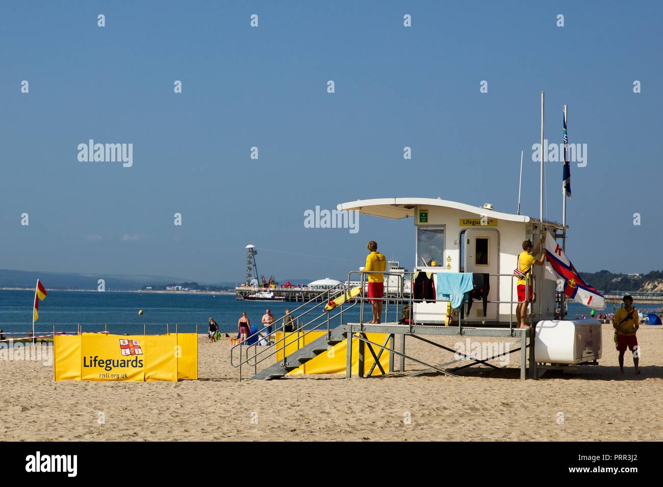 RNLI lifeguard station on Bournemouth beach Stock Photo - Alamy