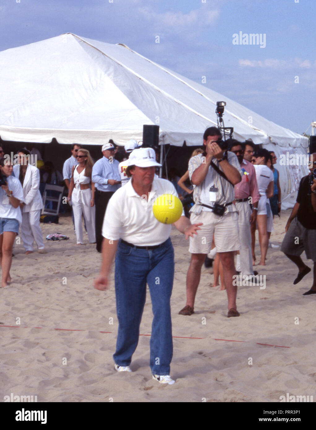 Donald Trump attends the Dishes Summer Beach Games at Atlantic Beach on ...