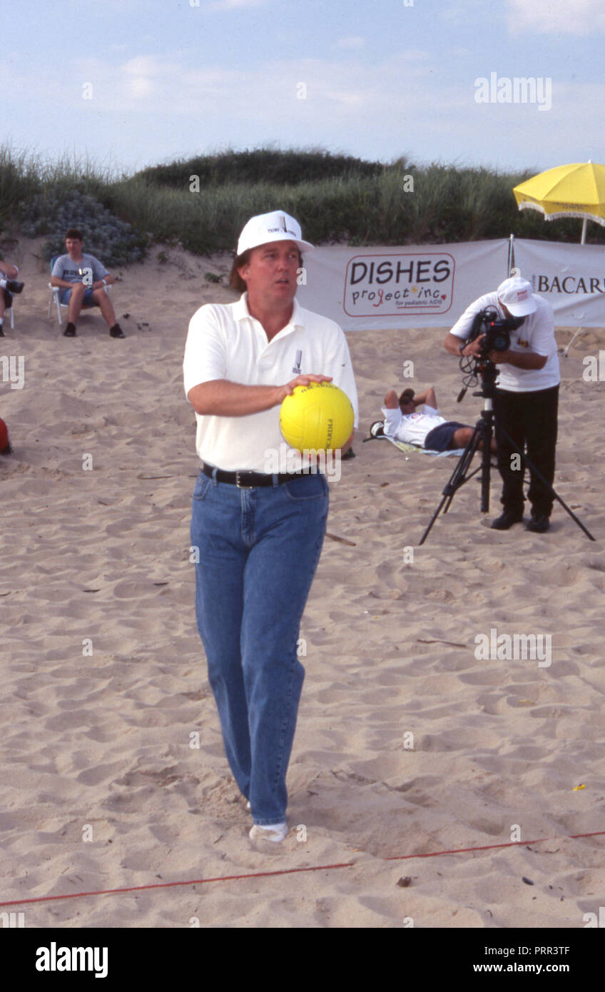 Donald Trump attends the Dishes Summer Beach Games at Atlantic Beach on ...