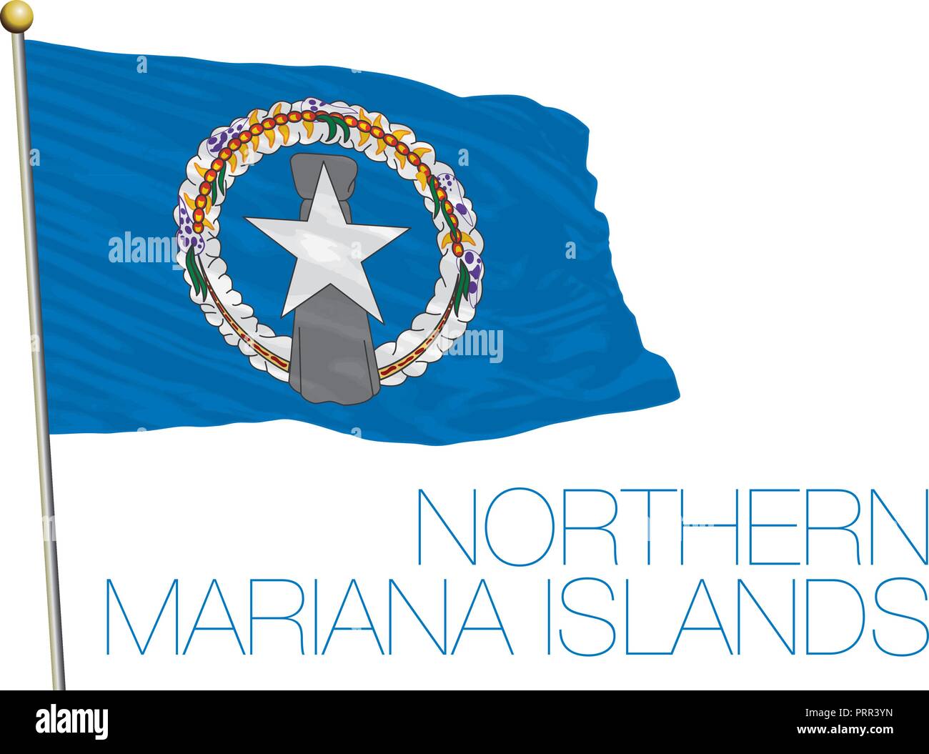 Northern Mariana Islands official flag, vector illustration Stock ...
