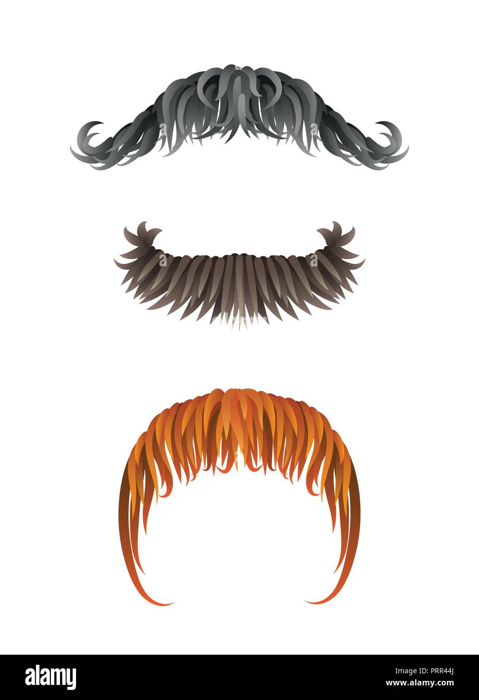 hand drawn stylish mustaches. Comic funny shaped moustaches collection ...