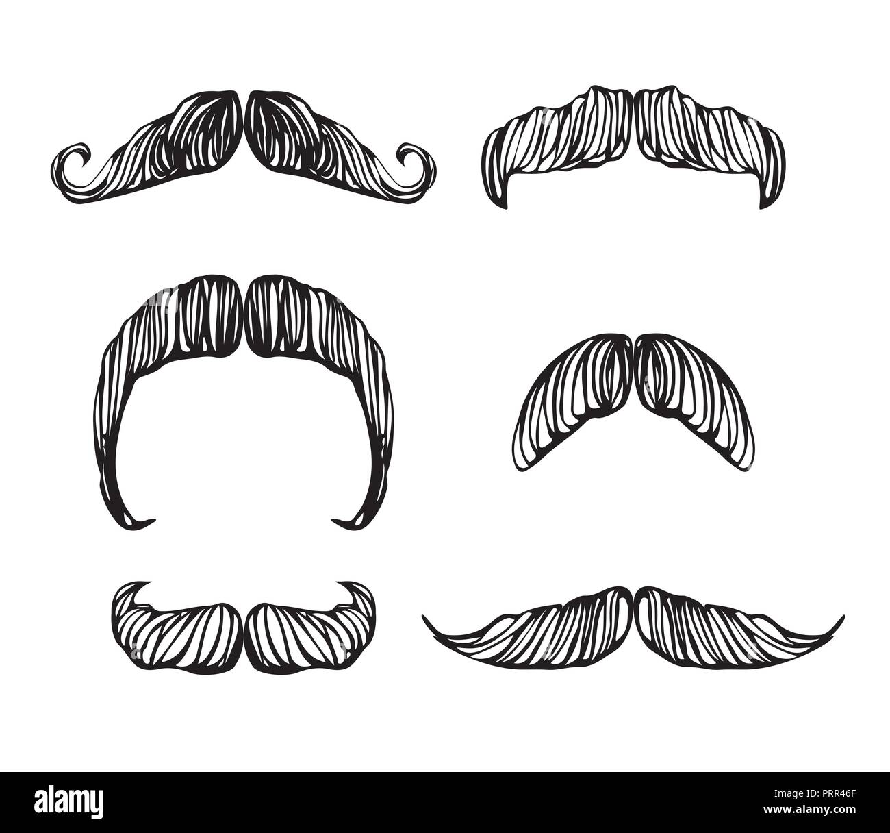 Collection of black moustache made of paper. Vector Stock Vector Image ...
