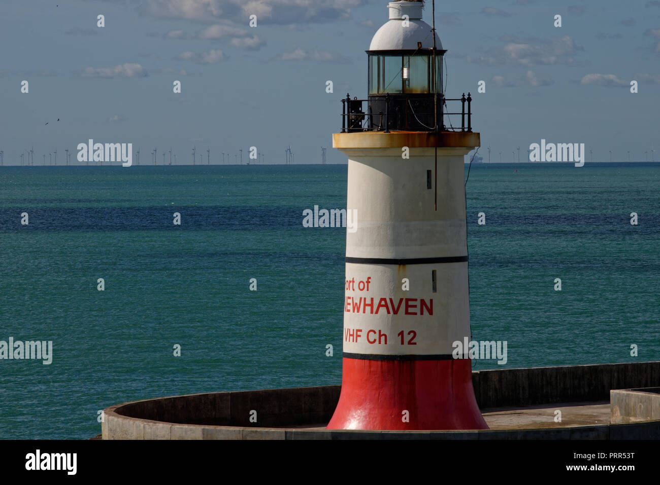 Port of Newhaven lighthouse at the end of the harbour wall Stock Photo ...
