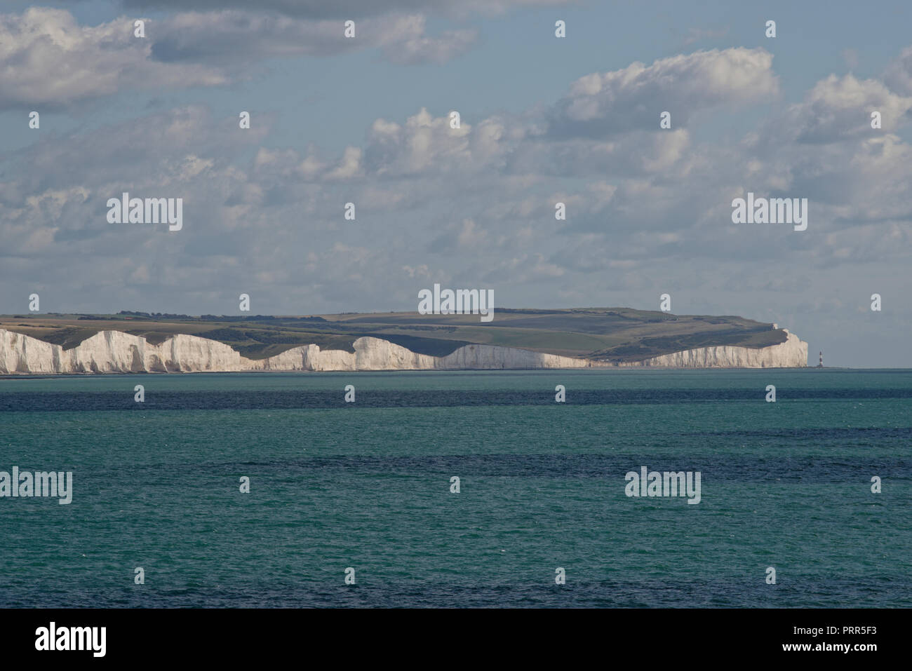 The Seven Sisters chalk cliffs on the south coast of East Sussex Stock ...