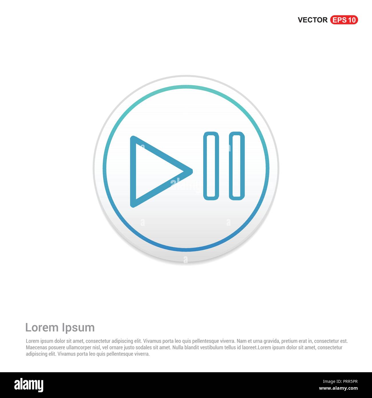 Play Pause Icon - white circle button Stock Vector Image & Art - Alamy