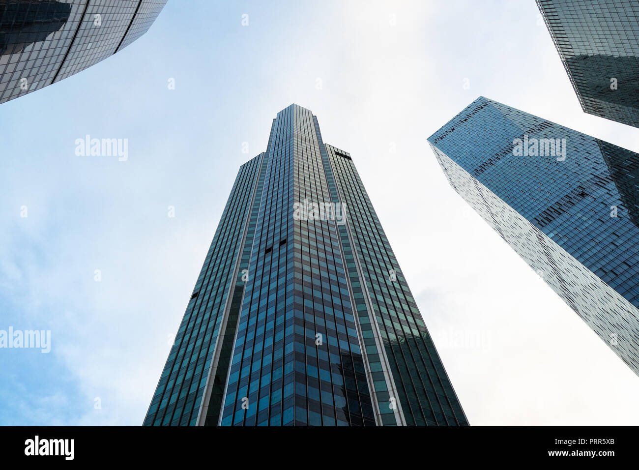 MOSCOW, RUSSIA - SEPTEMBER 30, 2018: bottom view of Eurasia and OKO ...