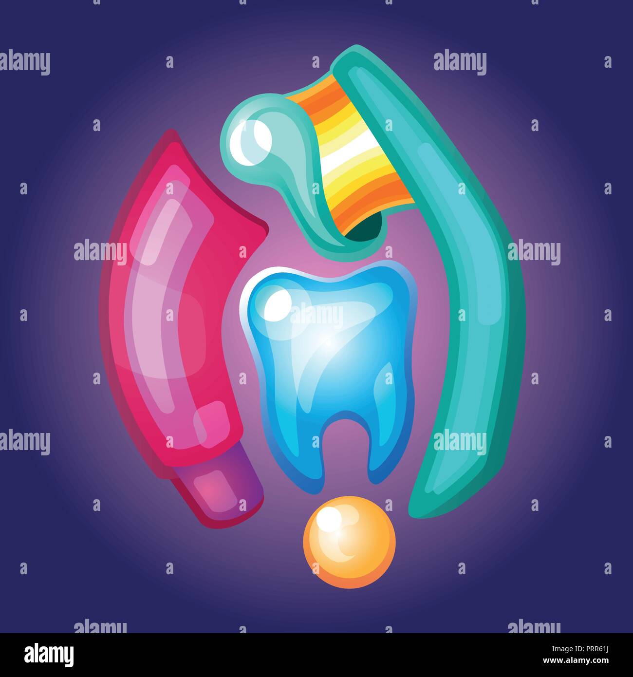 cute cartoon tooth with toothbrush and toothpaste Stock Vector Image ...