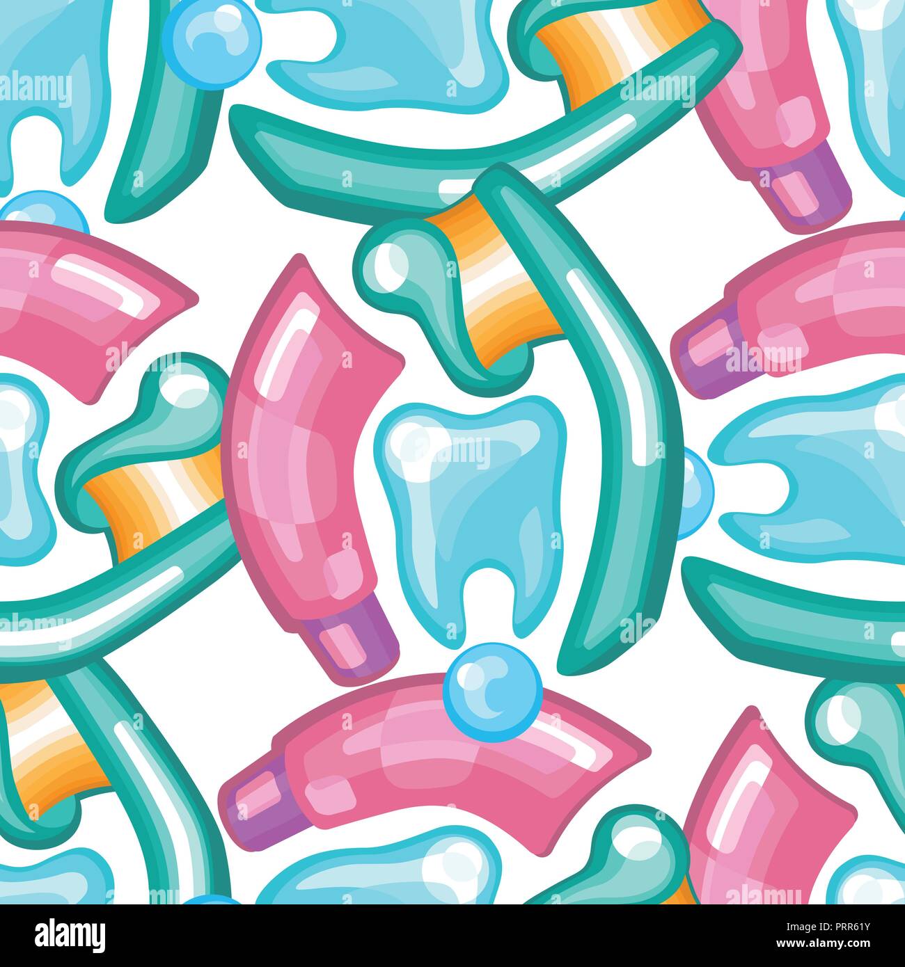 seamless pattern dentistry tooth close up picture on blue vector ...