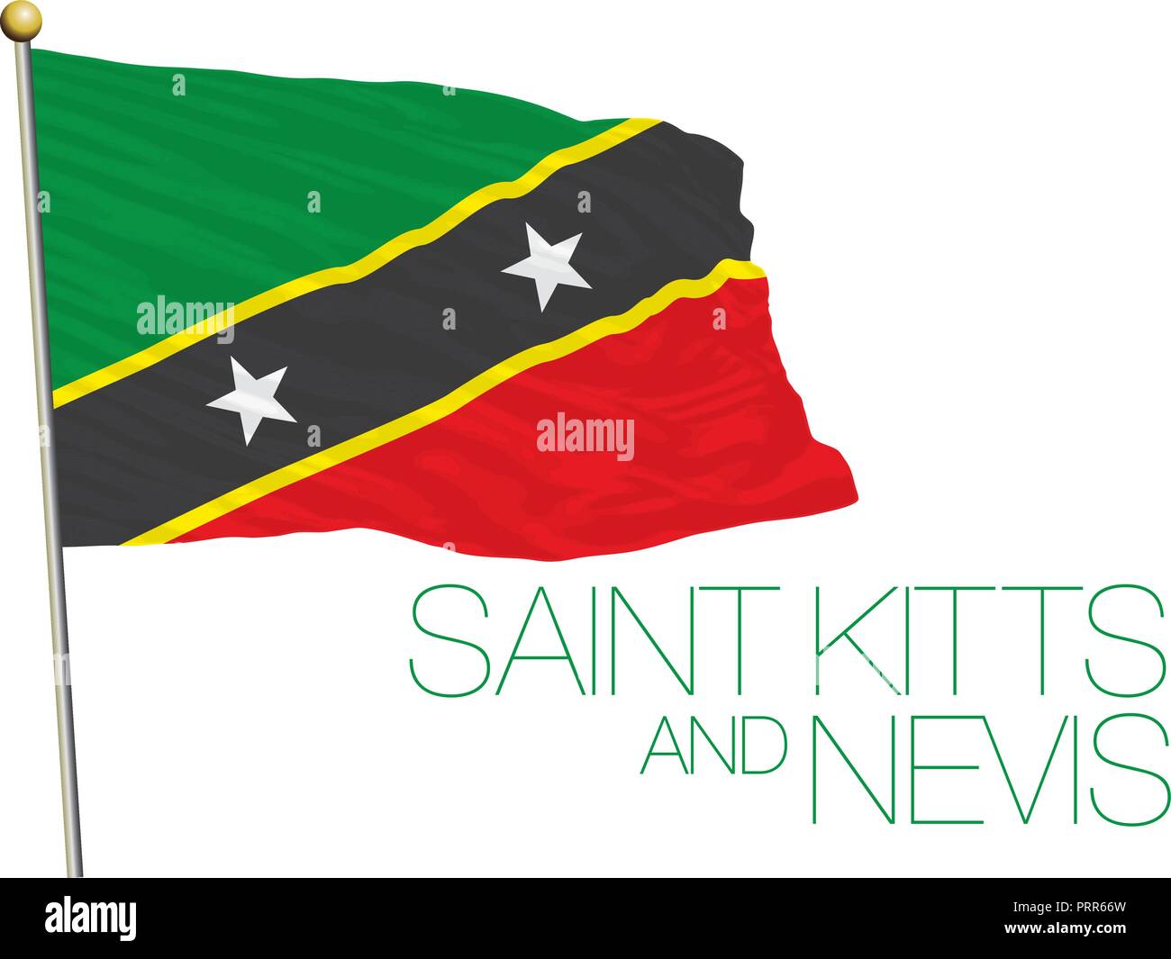 Saint Kitt and Nevis official flag, vector illustration Stock Vector ...