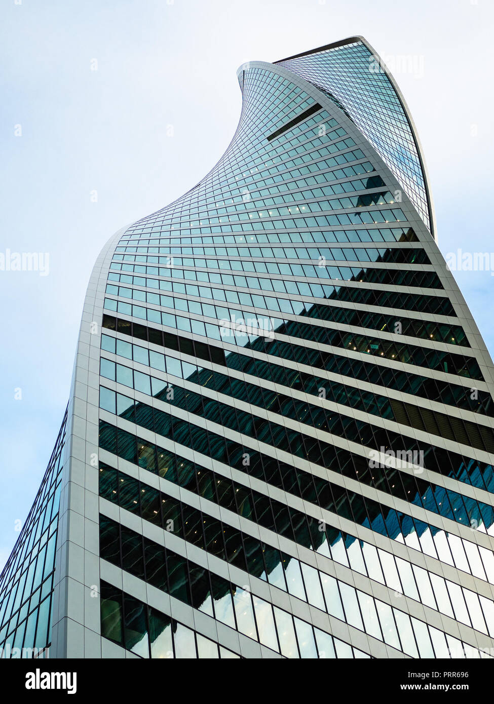 MOSCOW, RUSSIA - SEPTEMBER 30, 2018: top of Evolution Tower in Moscow ...