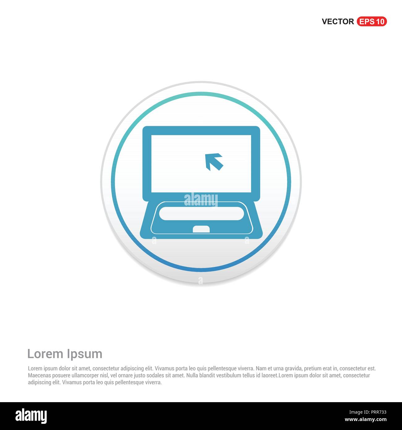 Laptop Icon - white circle button Stock Vector Image & Art - Alamy