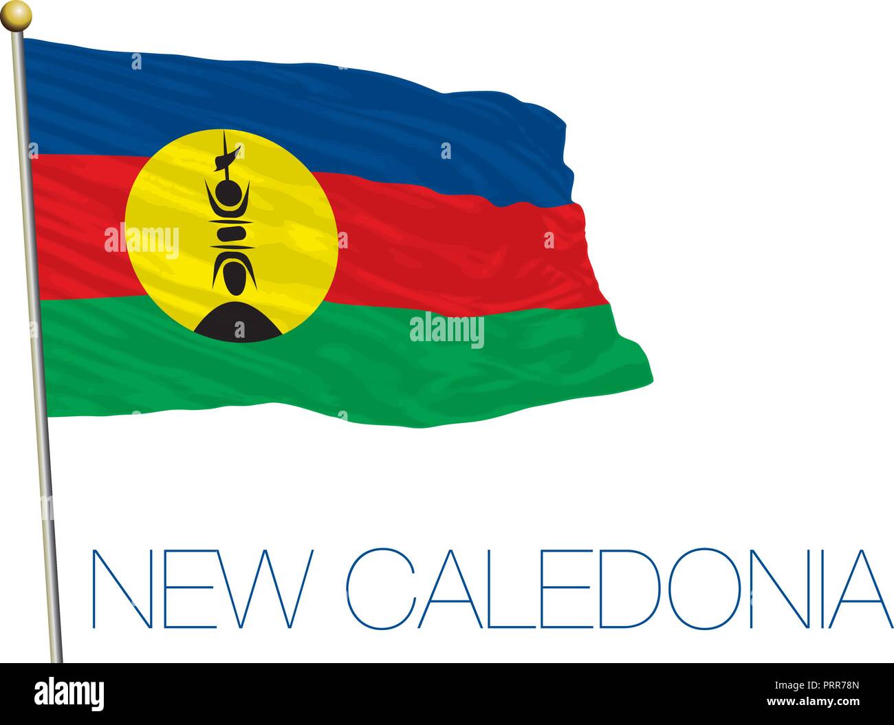 New Caledonia official flag, vector illustration Stock Vector Image ...