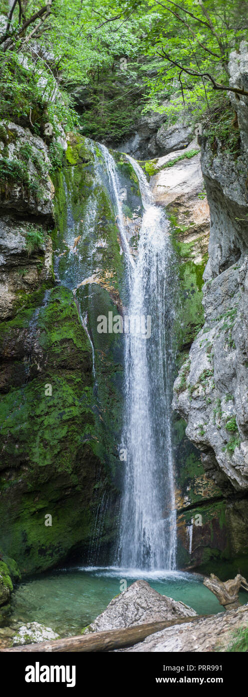 Mostnica Waterfall in the Voje valley Triglav National Park, Slovenia ...