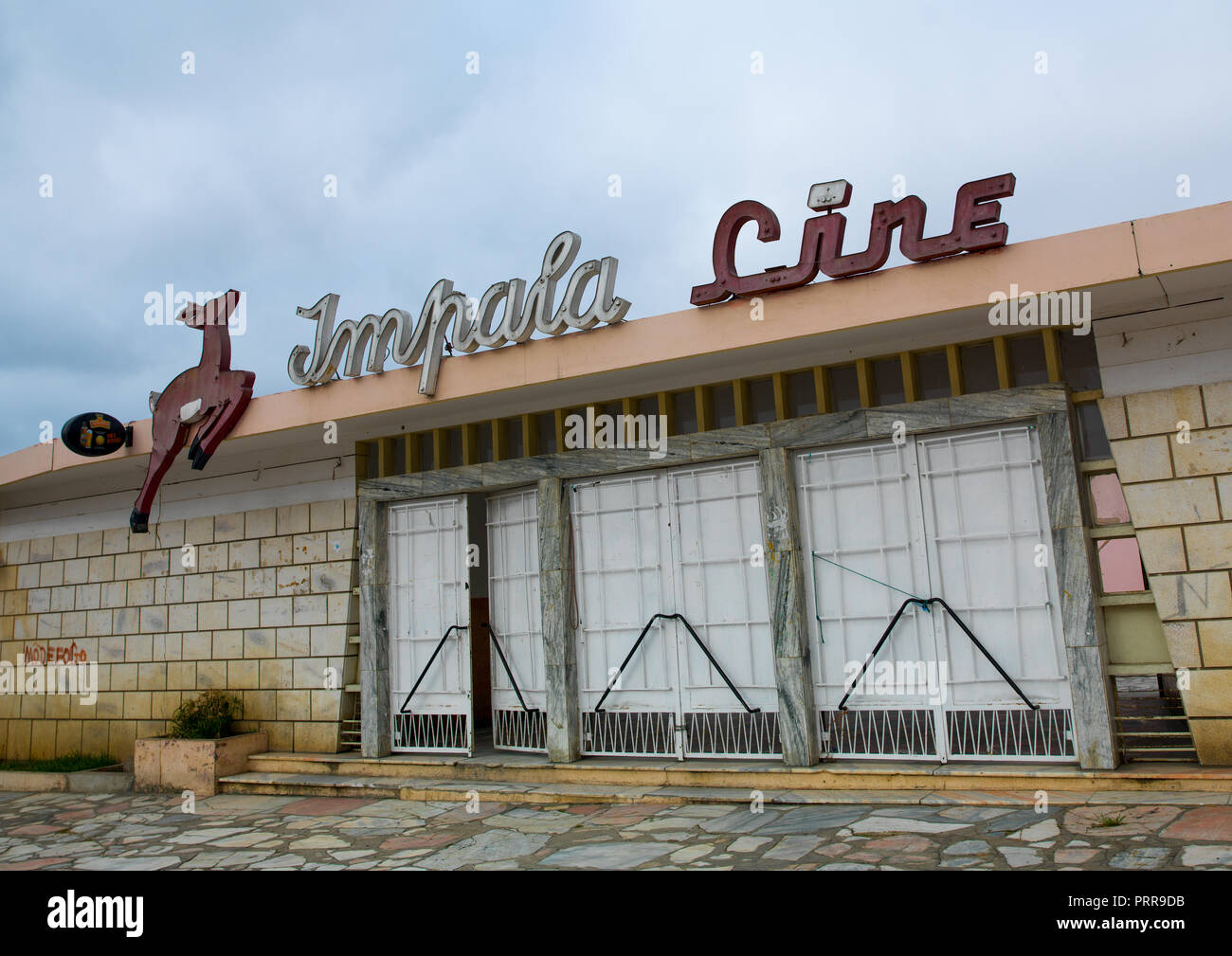 Old impala cinema theatre, Namibe Province, Namibe, Angola Stock Photo ...