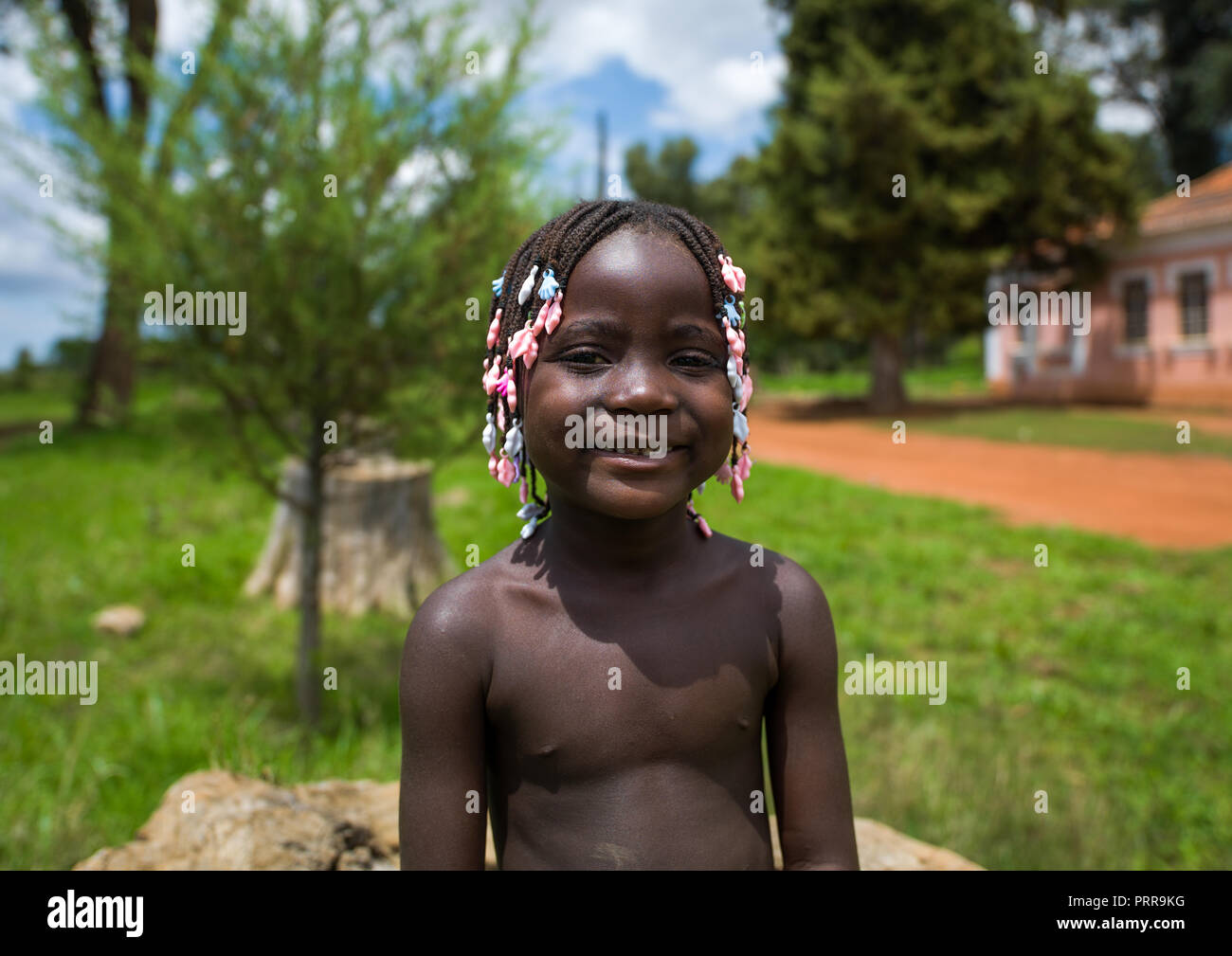 Angolan young girl with plaits, Huila Province, Lubango, Angola Stock ...