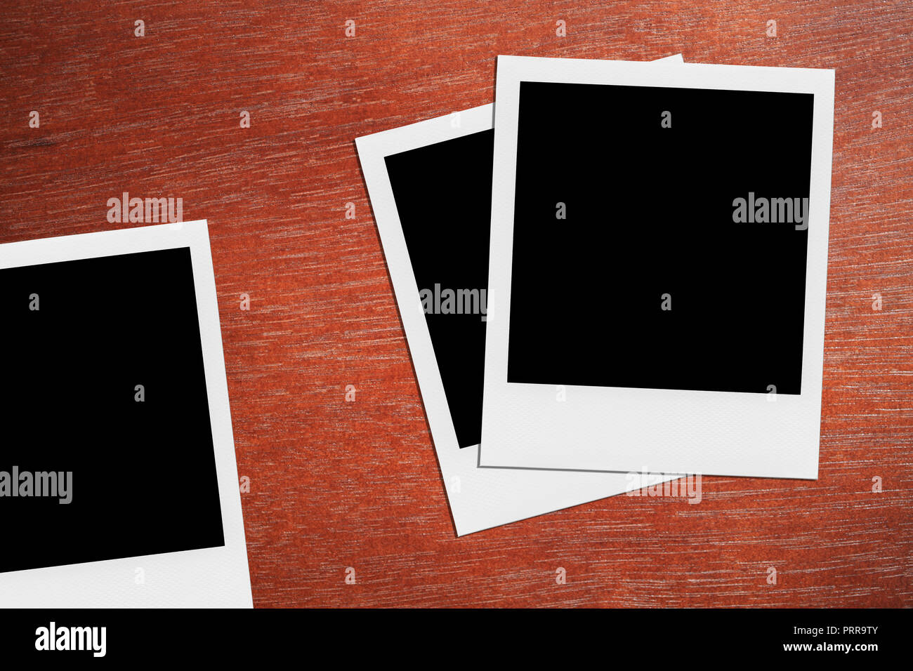 Retro realistic blank instant photo on wooden background Stock Photo ... Retro realistic blank instant photo on wooden background Stock Photo ...