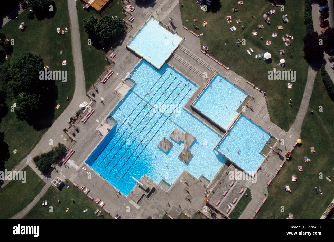 Wien, Schafbergbad Luftbild - Vienna, Schafbergbad Aerial View Stock ...