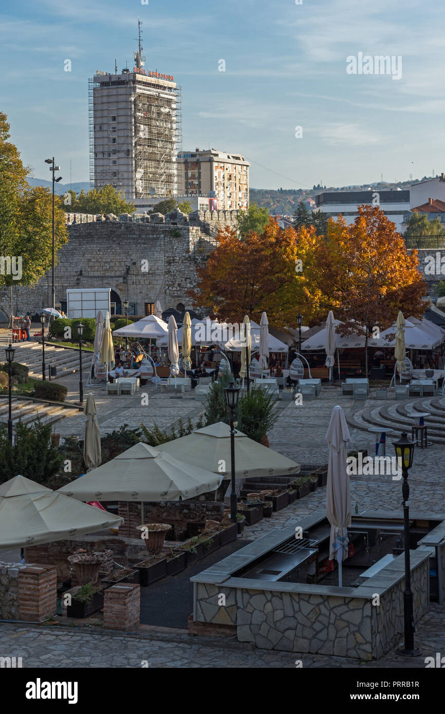 NIS, SERBIA- OCTOBER 21, 2017: Inside view of Fortress and panorama to ...