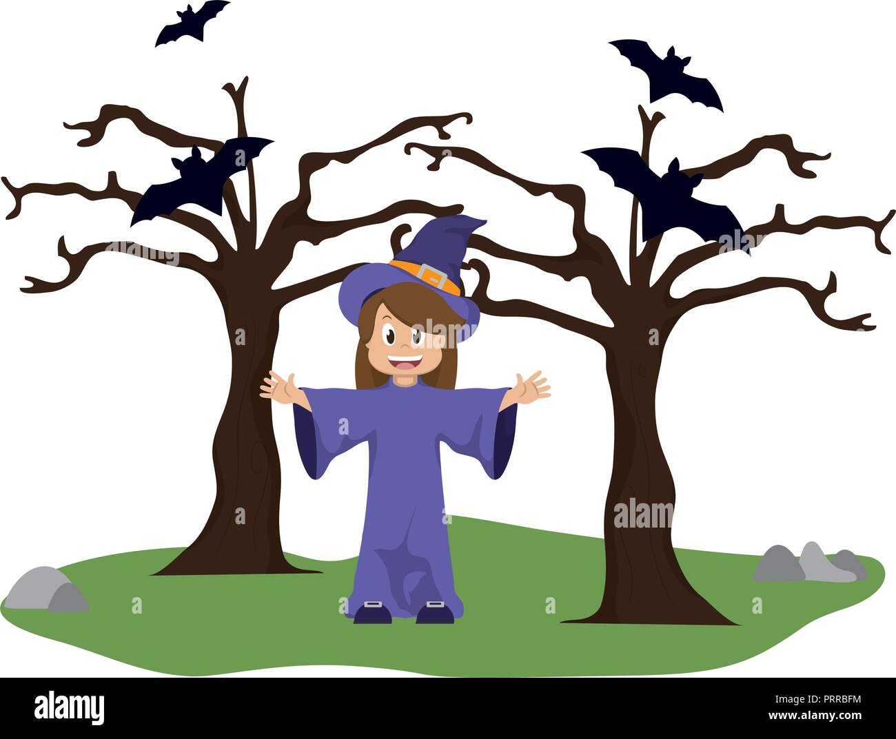 Kid and halloween cartoon Stock Vector Image & Art - Alamy