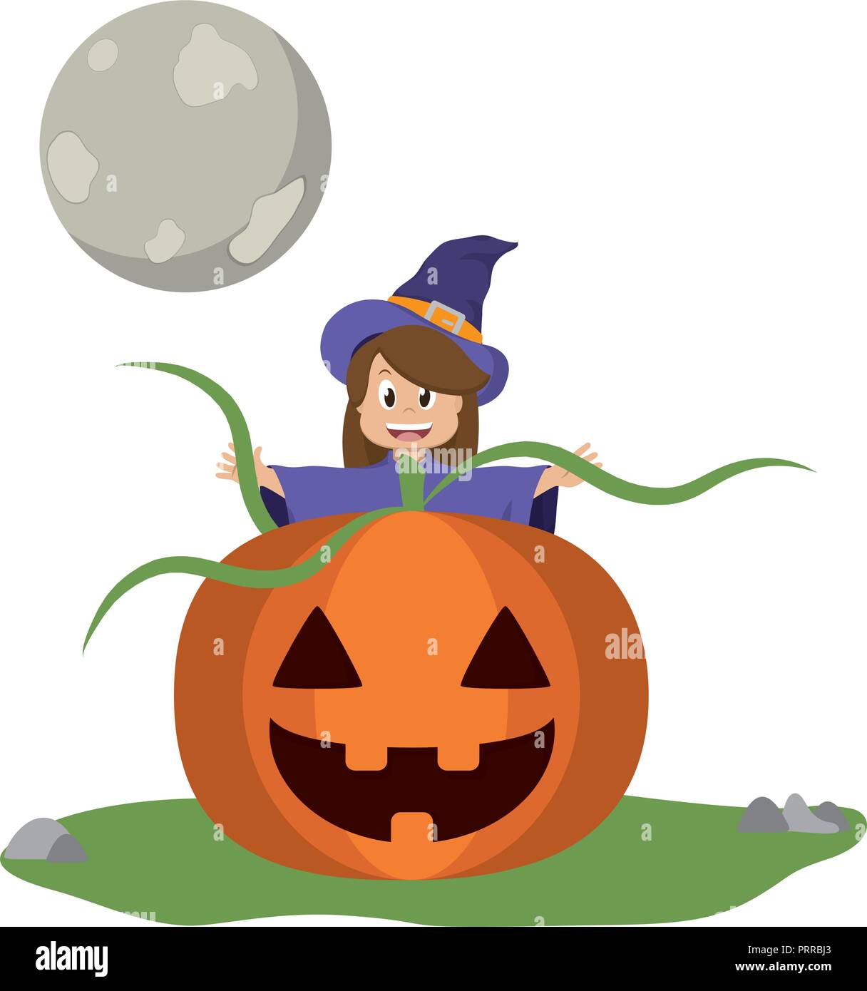 Kid and halloween cartoon Stock Vector Image & Art - Alamy
