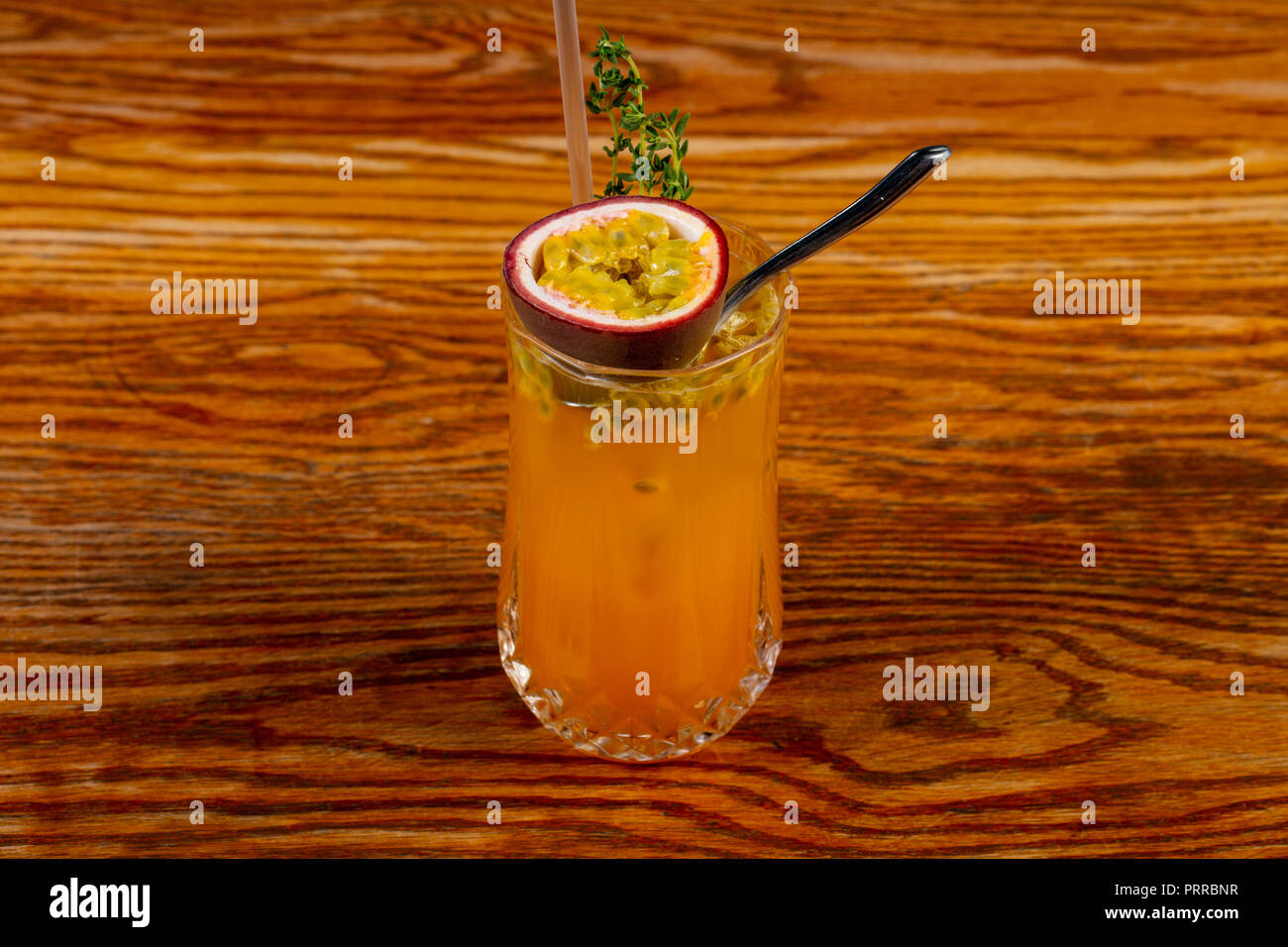 Passion fruit lemonade with seeds Stock Photo - Alamy