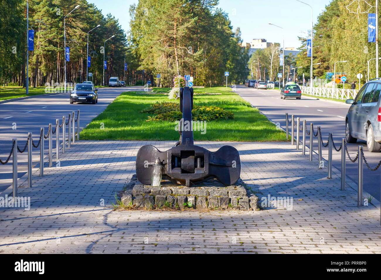 Anchor memorial in town centre of Visaginas Lithuania Stock Photo - Alamy