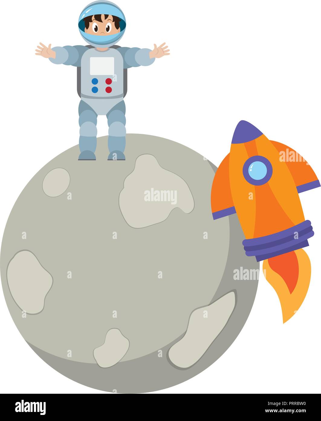 Astronaut boy on moon Stock Vector Image & Art - Alamy