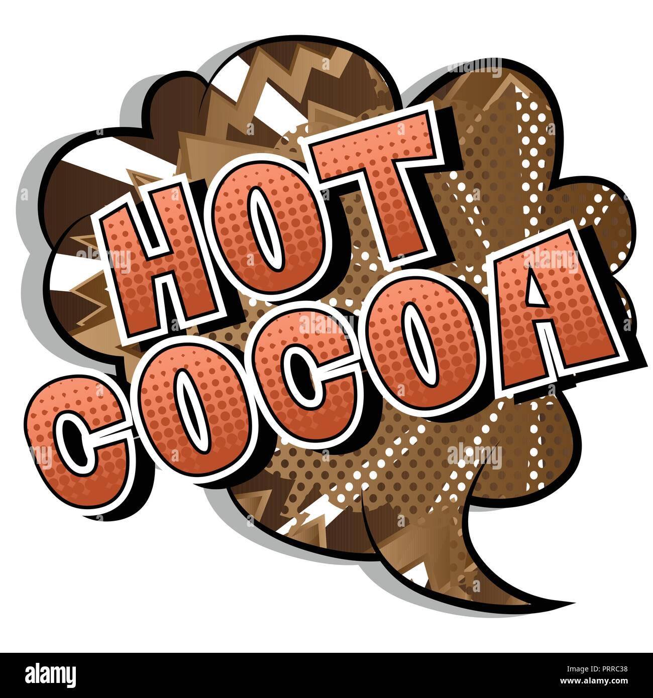 Hot Cocoa Vector Illustrated Comic Book Style Phrase Stock Vector