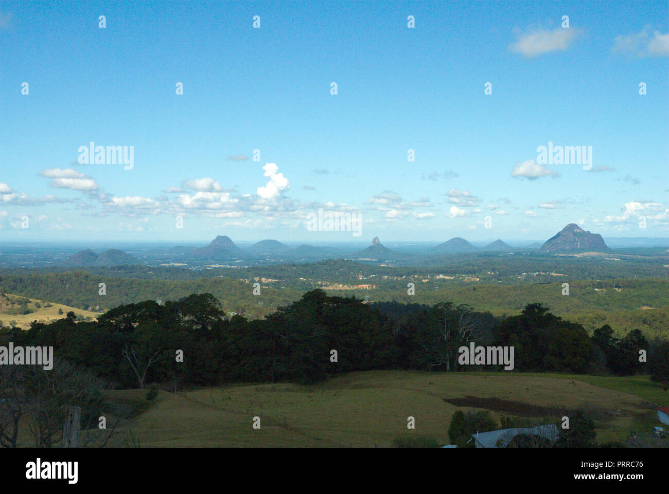 The Glass House Mountains in Beerwah, Queensland, Australia Stock Photo ...