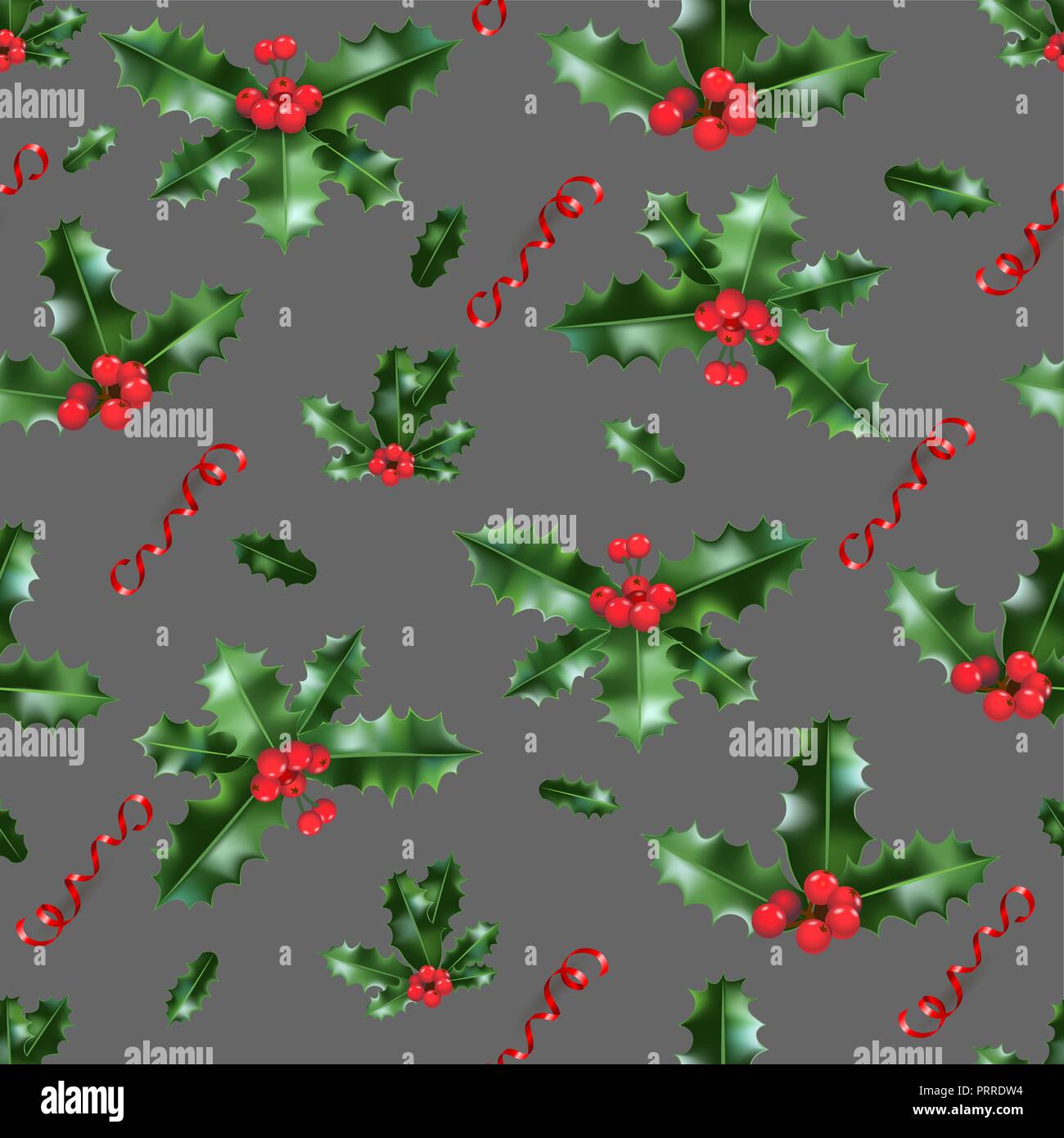 Holly seamless pattern Stock Vector Image & Art - Alamy