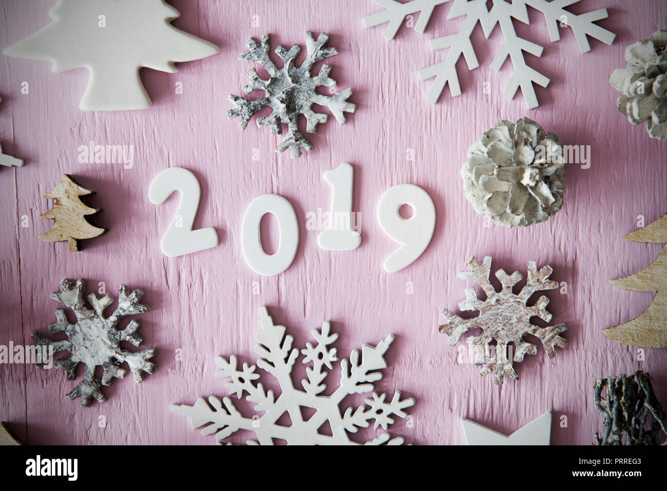 Flat Lay, Letters With 2019 For Happy New Year, Frame Stock Photo - Alamy
