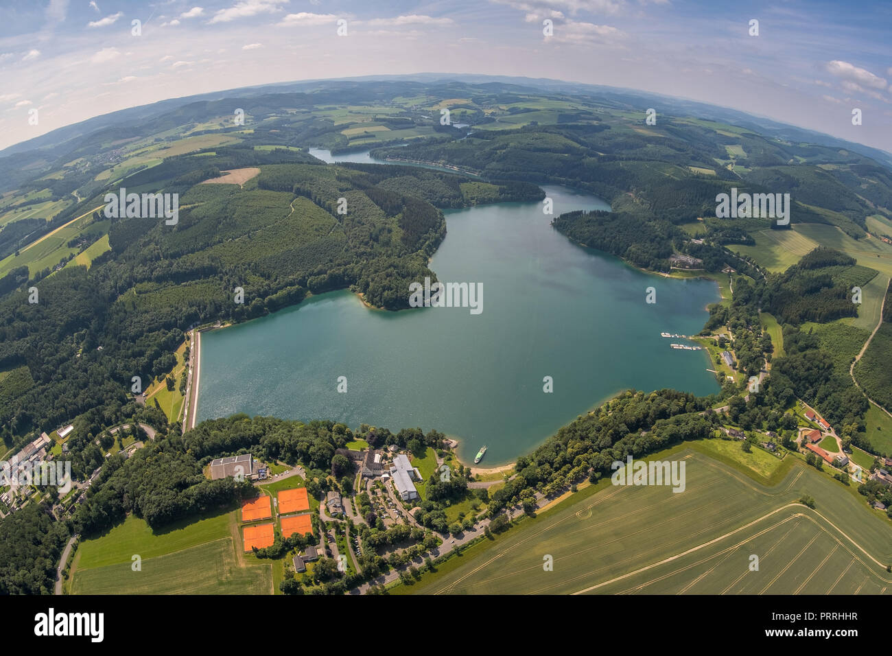 Lake Hennesee, near Meschede, Sauerland, North Rhine-Westphalia ...