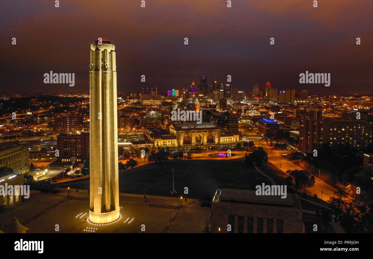 Liberty Memorial At Night