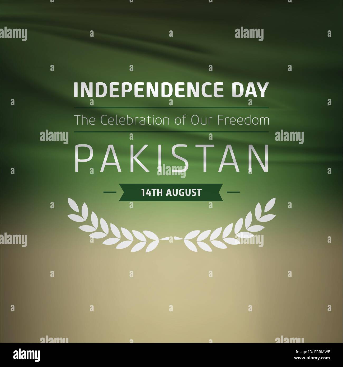 Paksitan Independence day card with green background vector Stock ...