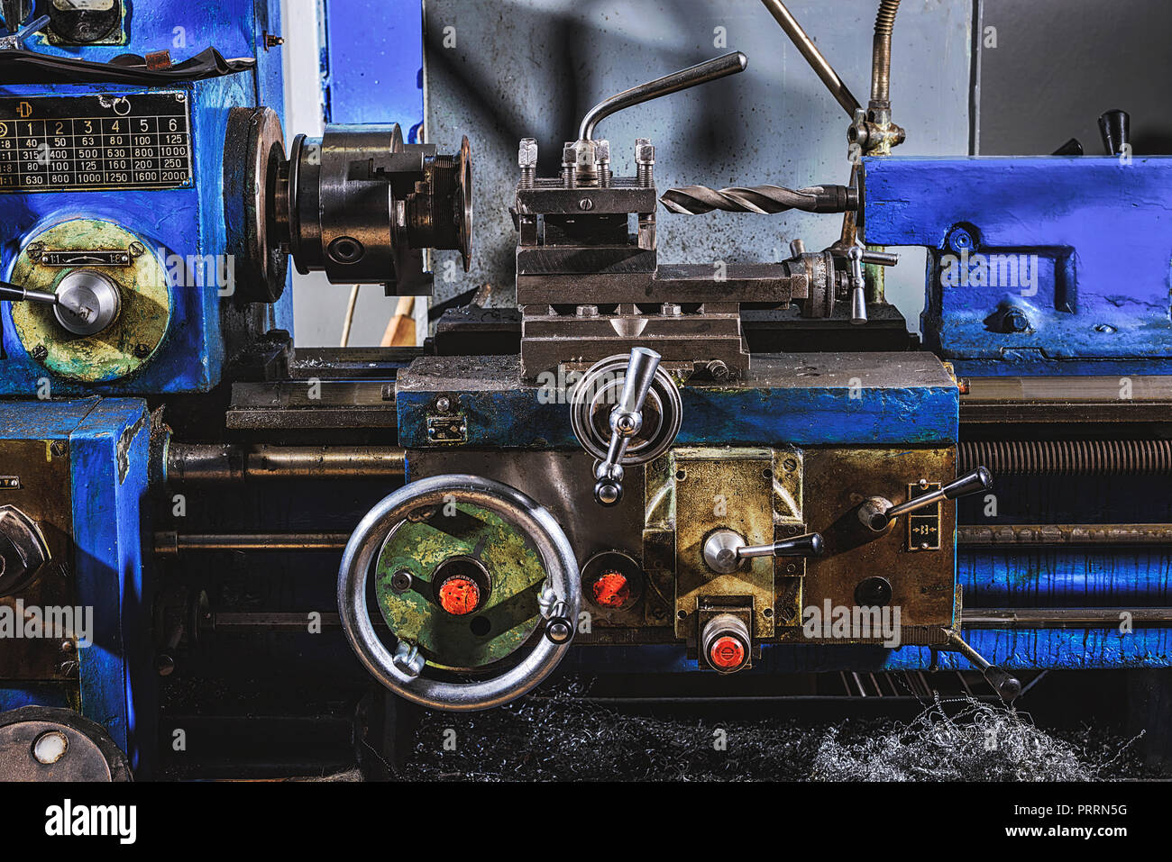 close up view of industrial machine tool at factory Stock Photo - Alamy