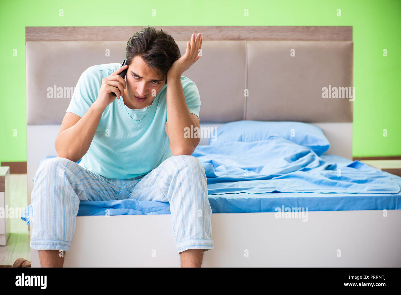Man suffering from sleeping disorder and insomnia Stock Photo - Alamy