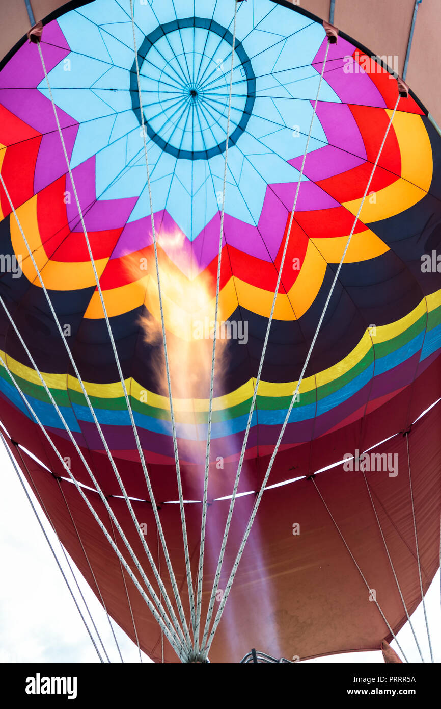 Inflating the Hot Air Balloon Stock Photo - Alamy