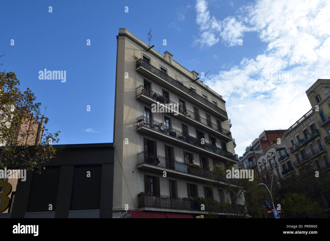 Street view in Barcelona, Spain Stock Photo - Alamy