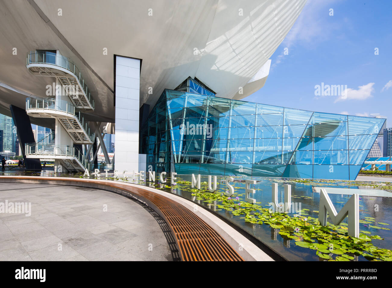 Art Science Museum signboard fonts on the pond. Singapore Stock Photo ...