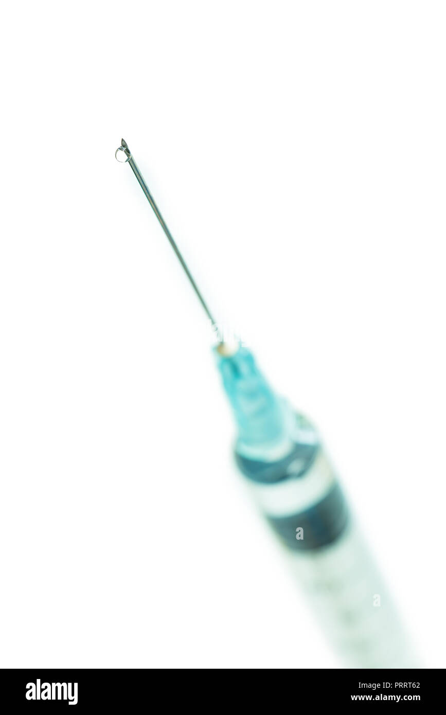 The syringe and needle isolated on white background Stock Photo - Alamy