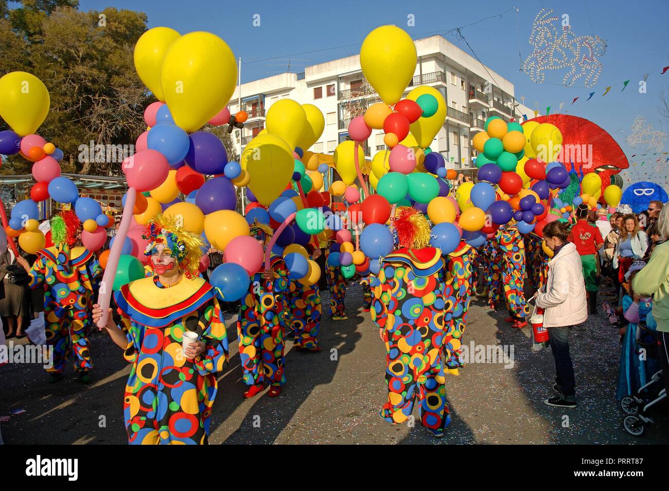 Carnival, People dressed as clown, Isla Cristina, Huelva province ...