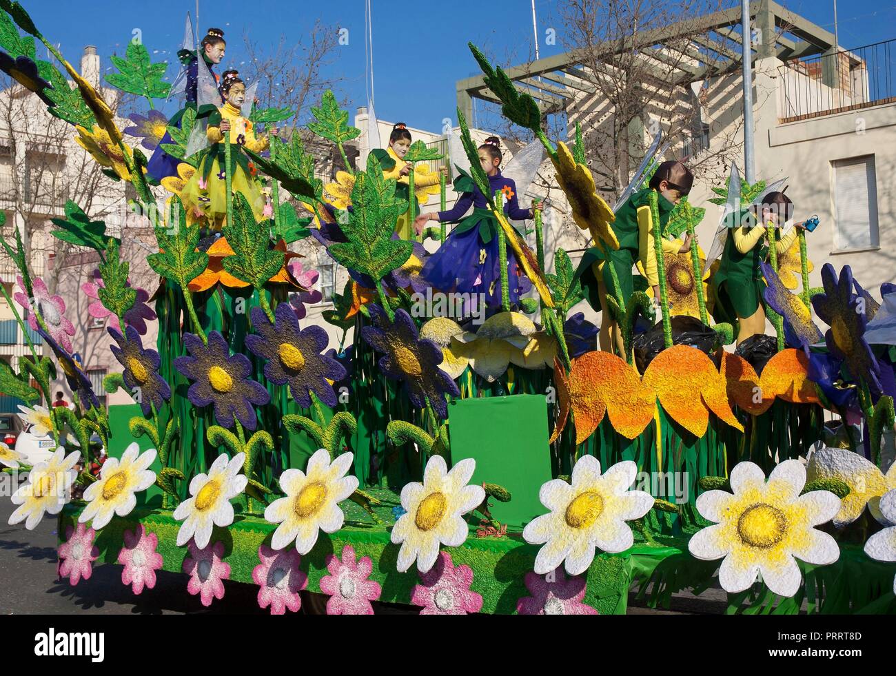 Carnival float, Spring allegory, Isla Cristina, Huelva province, Region ...