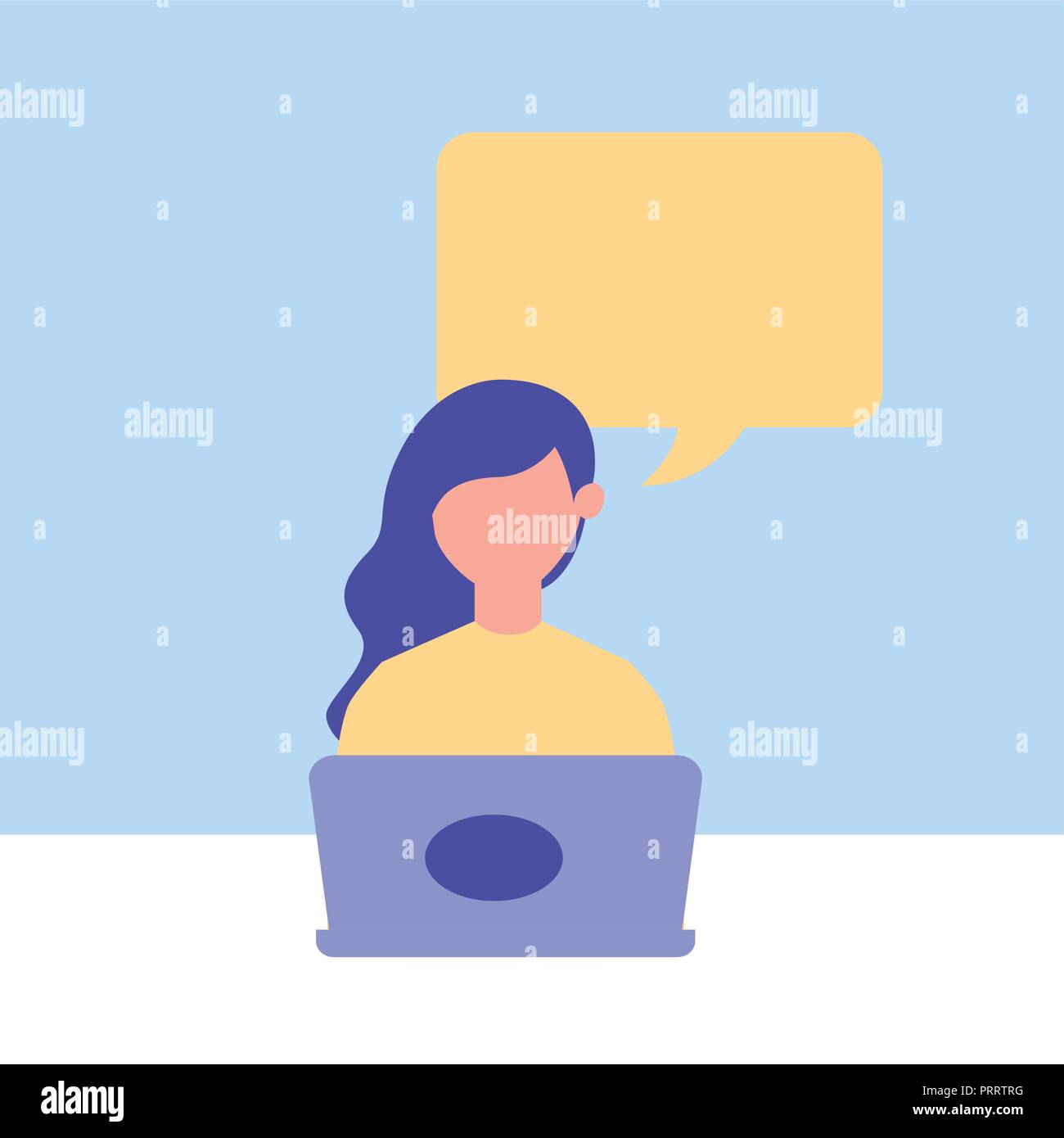 Business woman thinking computer Stock Vector Images - Alamy